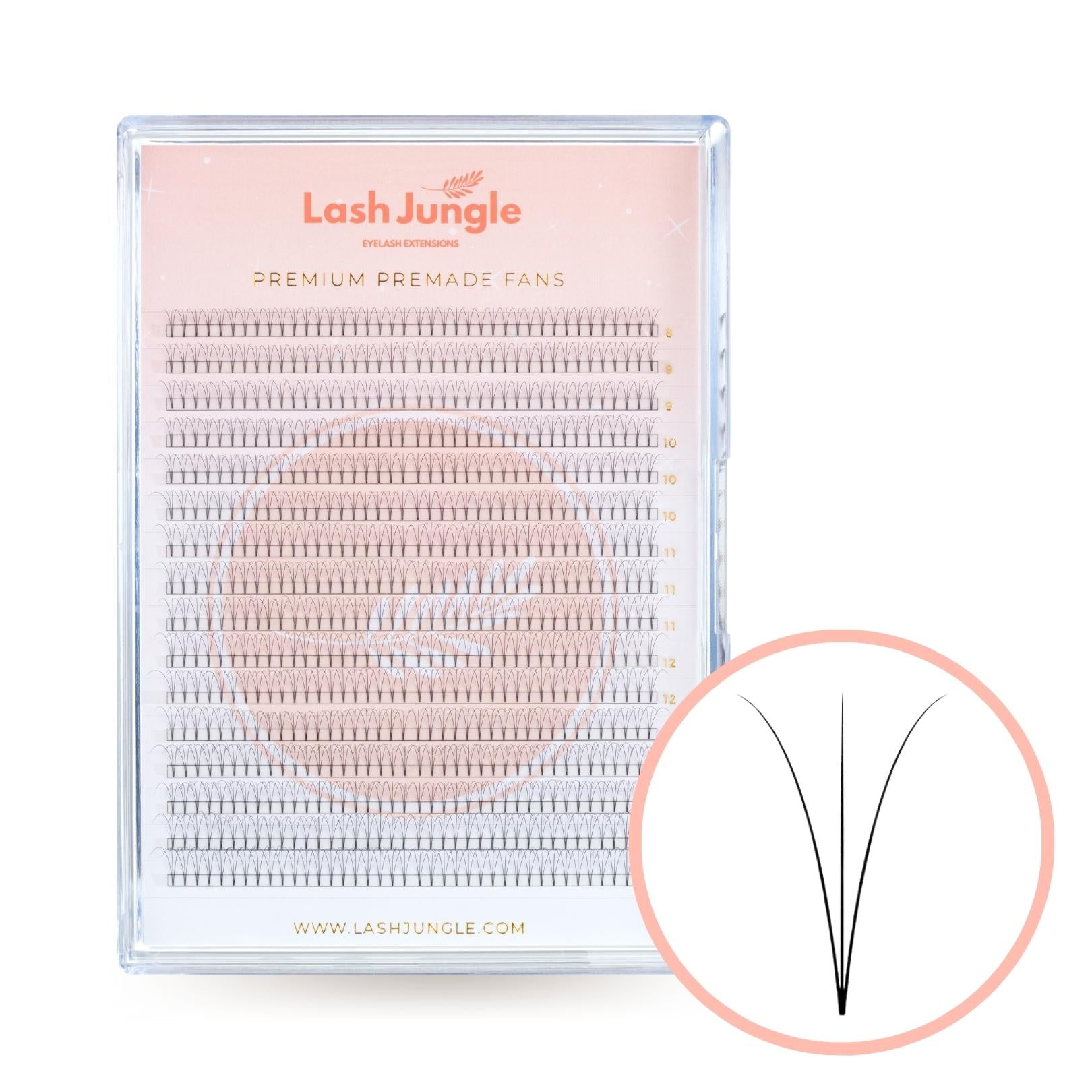 3D Premade Volume Fans Ultra Dark Short Stem – Lash Jungle